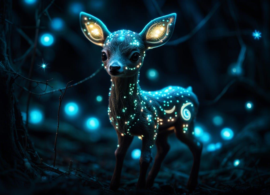 Bioluminescent Fawn - AI Generated Artwork - NightCafe Creator