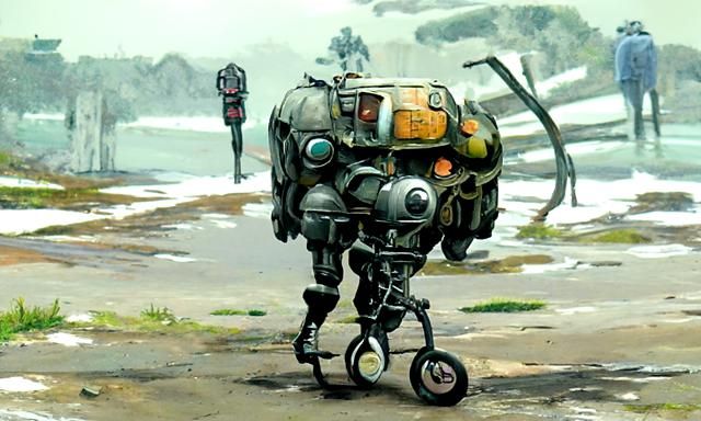 Atompunk mecha with walker legs - AI Generated Artwork - NightCafe Creator