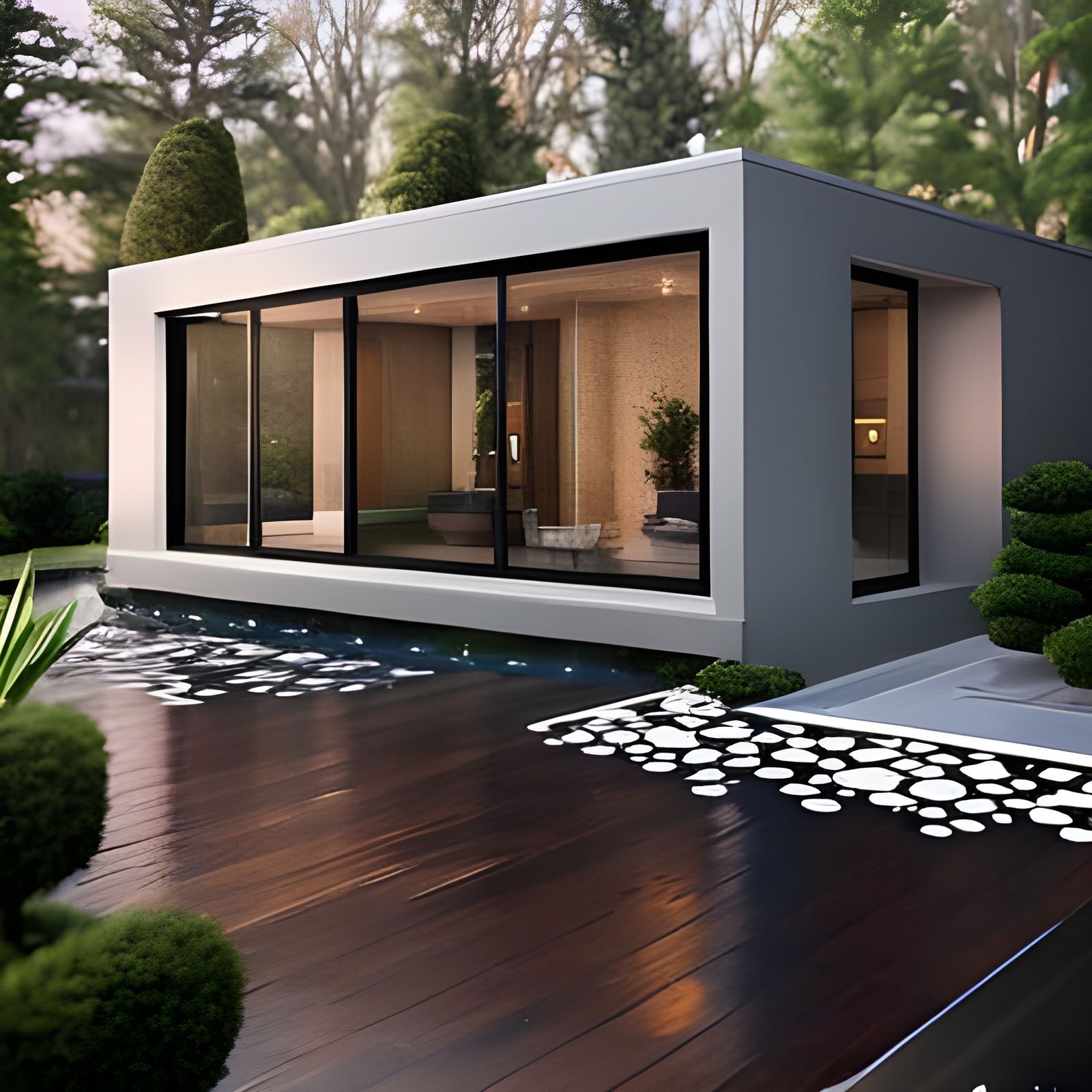 Modular house in a propertie forest - AI Generated Artwork - NightCafe ...