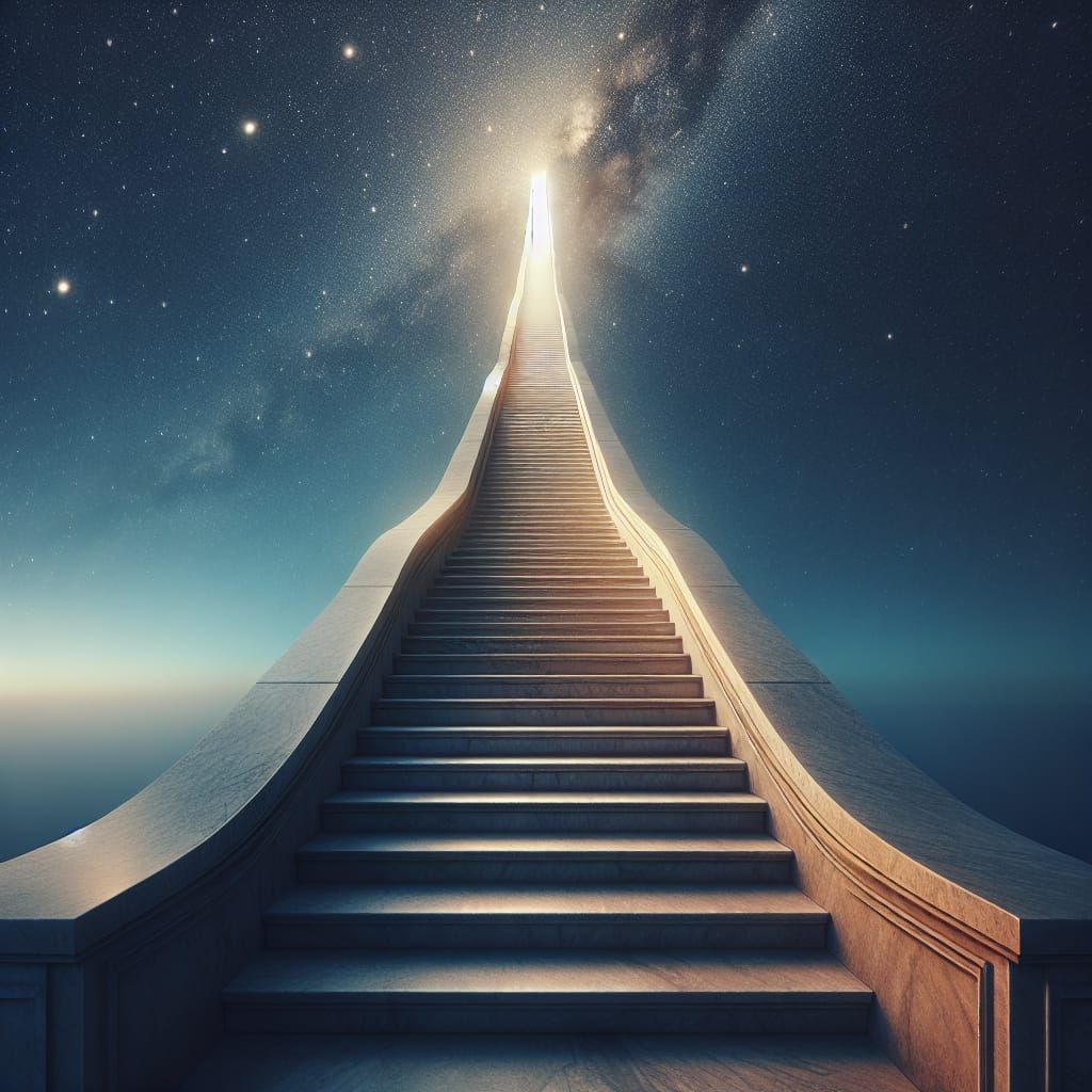 Infinite staircase leading to heaven - AI Generated Artwork - NightCafe ...