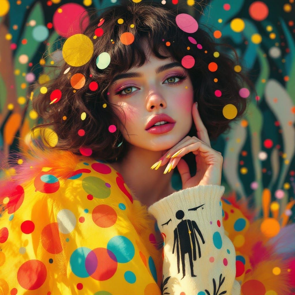 Woman with cubic hair - Woman with cubic hair