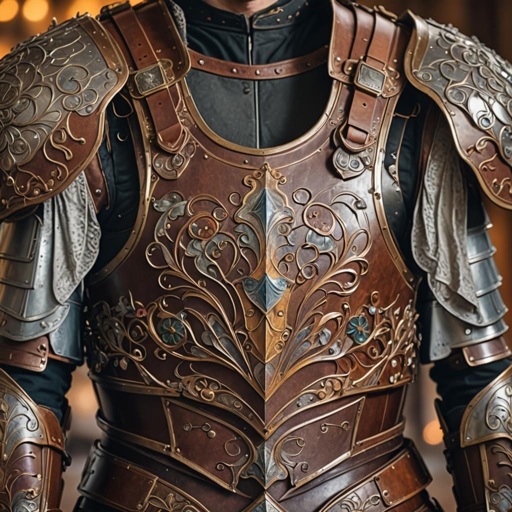 Art Nouveau Fantasy Leather Armor Cuirass - AI Generated Artwork - NightCafe Creator