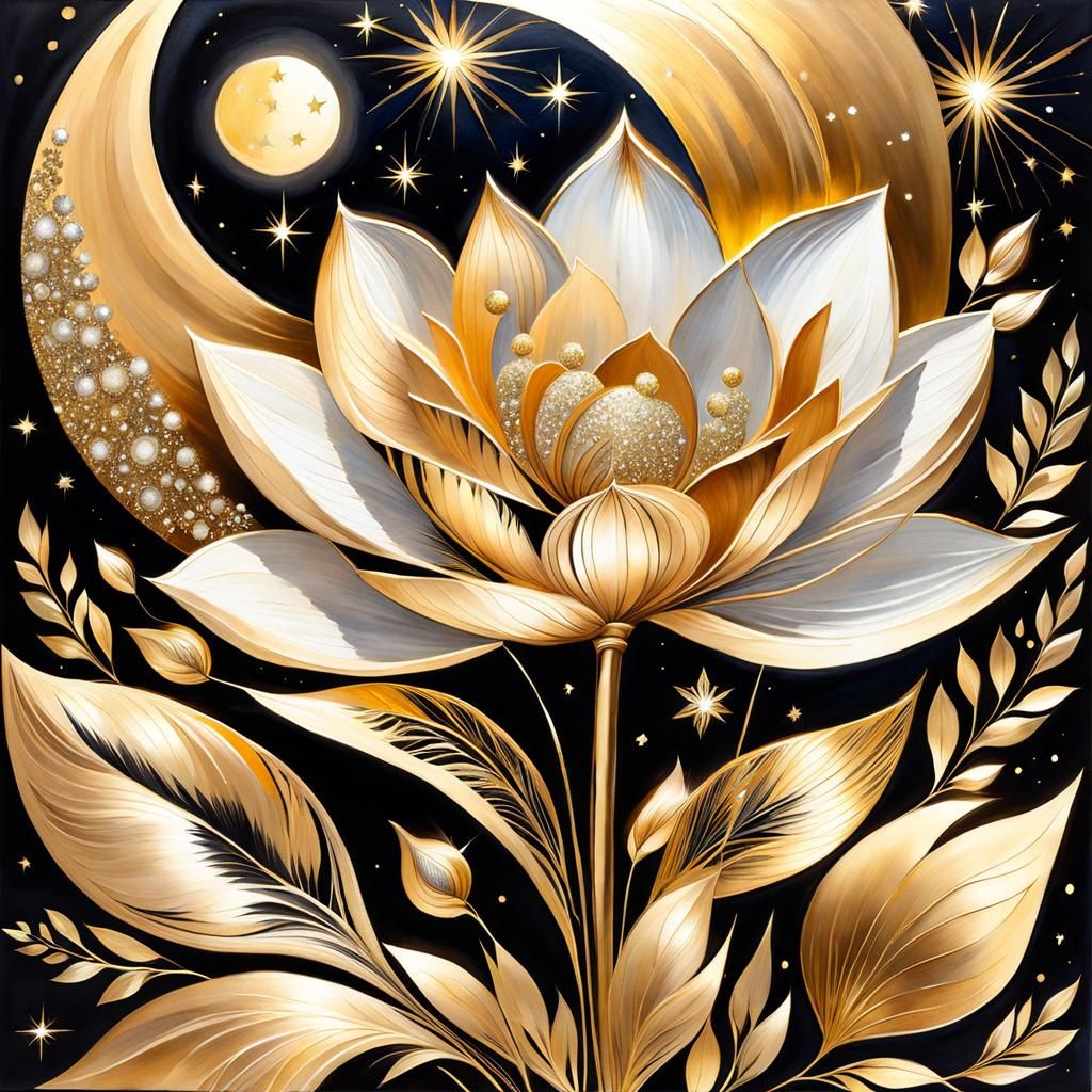 Golden Flower - AI Generated Artwork - NightCafe Creator
