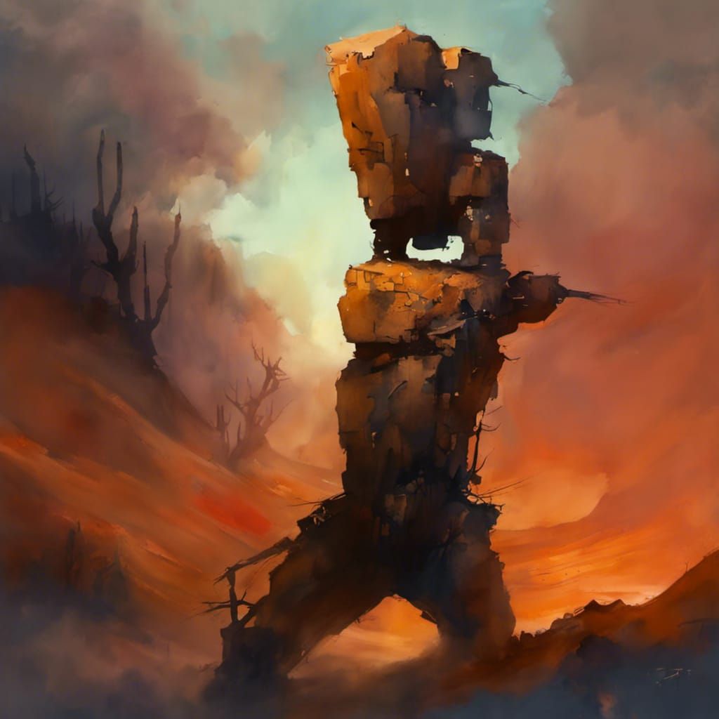 Golem sees a pretty lady golem and tips his head to her - AI Generated ...