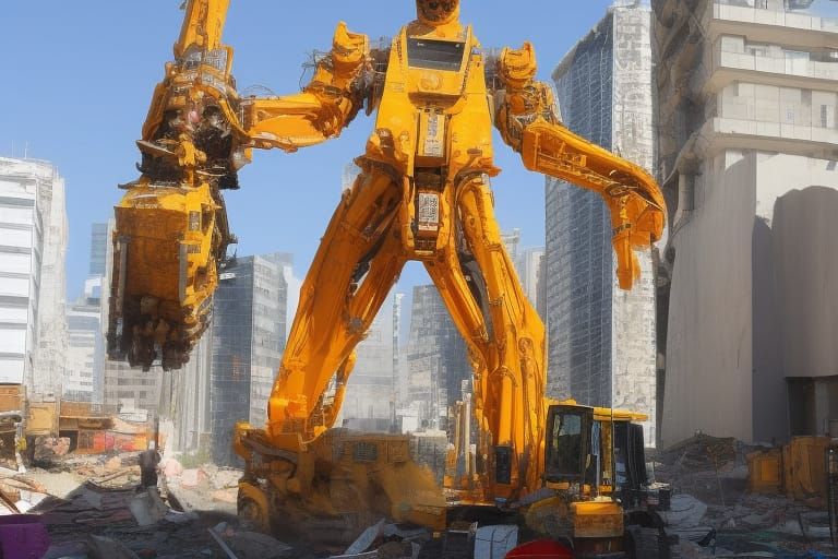 Construction 'Bot - AI Generated Artwork - NightCafe Creator