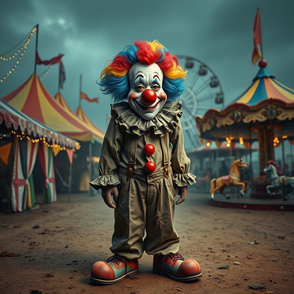 Clown Sad After The Magic Loss Of His Powers To Generate Laughter