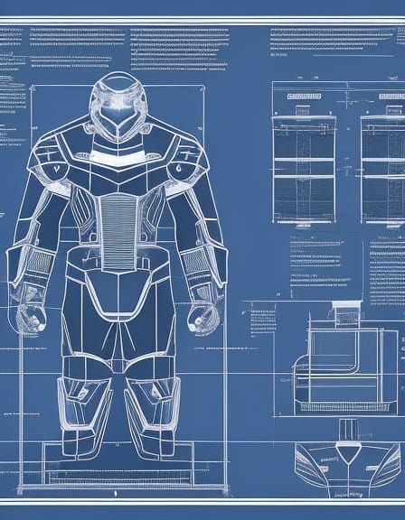 Combat armour prototype blueprints - AI Generated Artwork - NightCafe ...