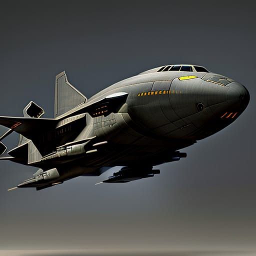 Dieselpunk Starship in Dark Academic Hyperrealism - AI Art