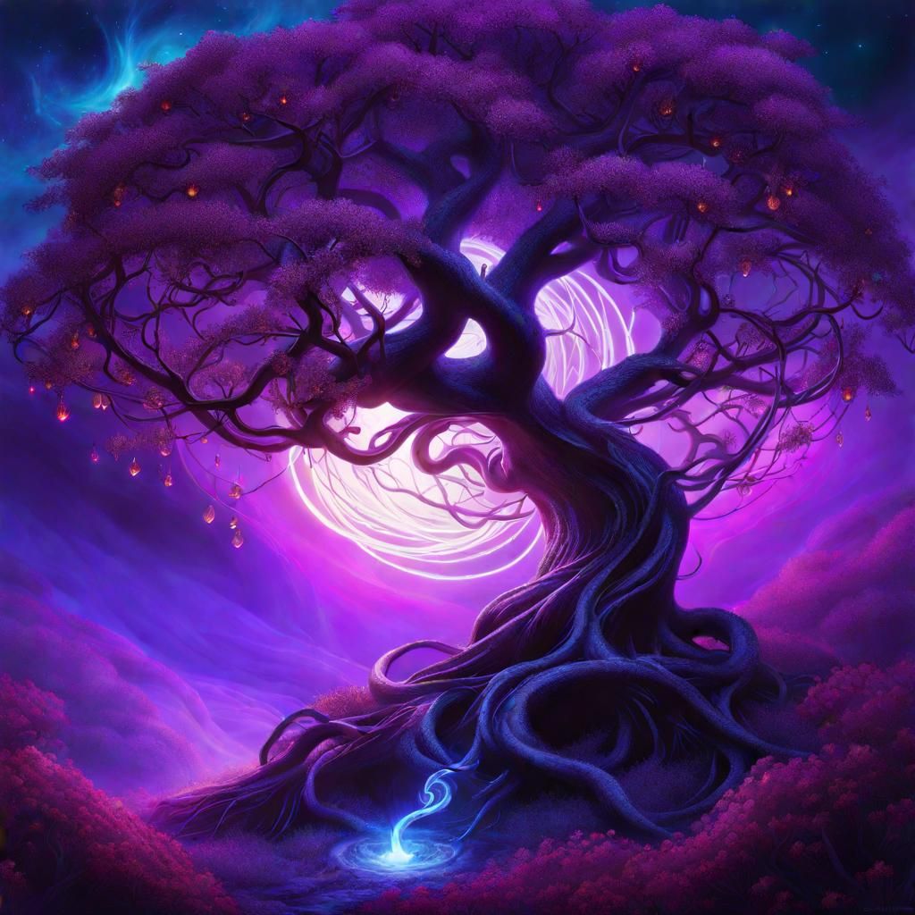 Mystical Blackthorn Tree - AI Generated Artwork - NightCafe Creator