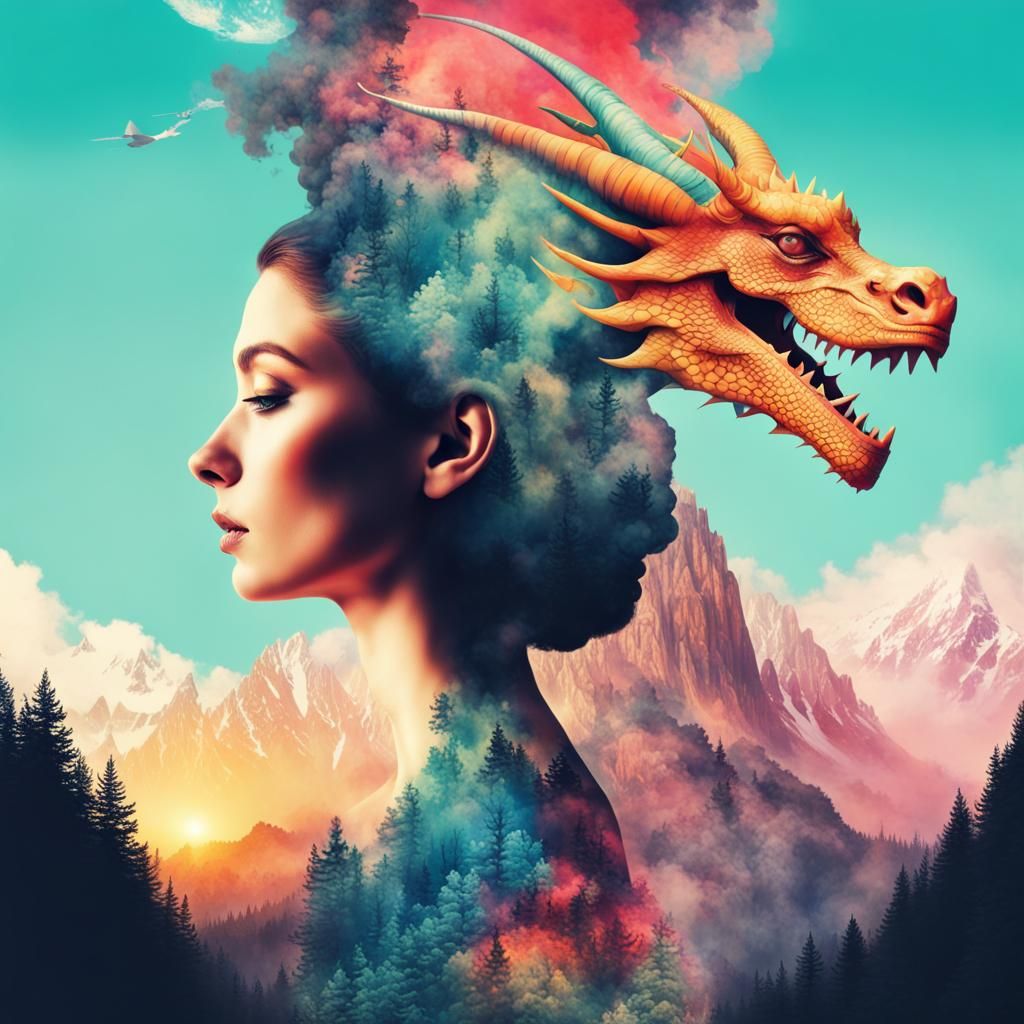 gorgeous double exposure collage art illustration art by Luke Gram ...