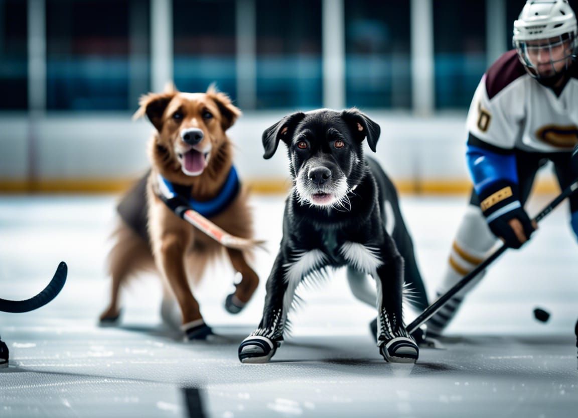 Limay (my dog) playing Ice Hockey - AI Generated Artwork - NightCafe ...