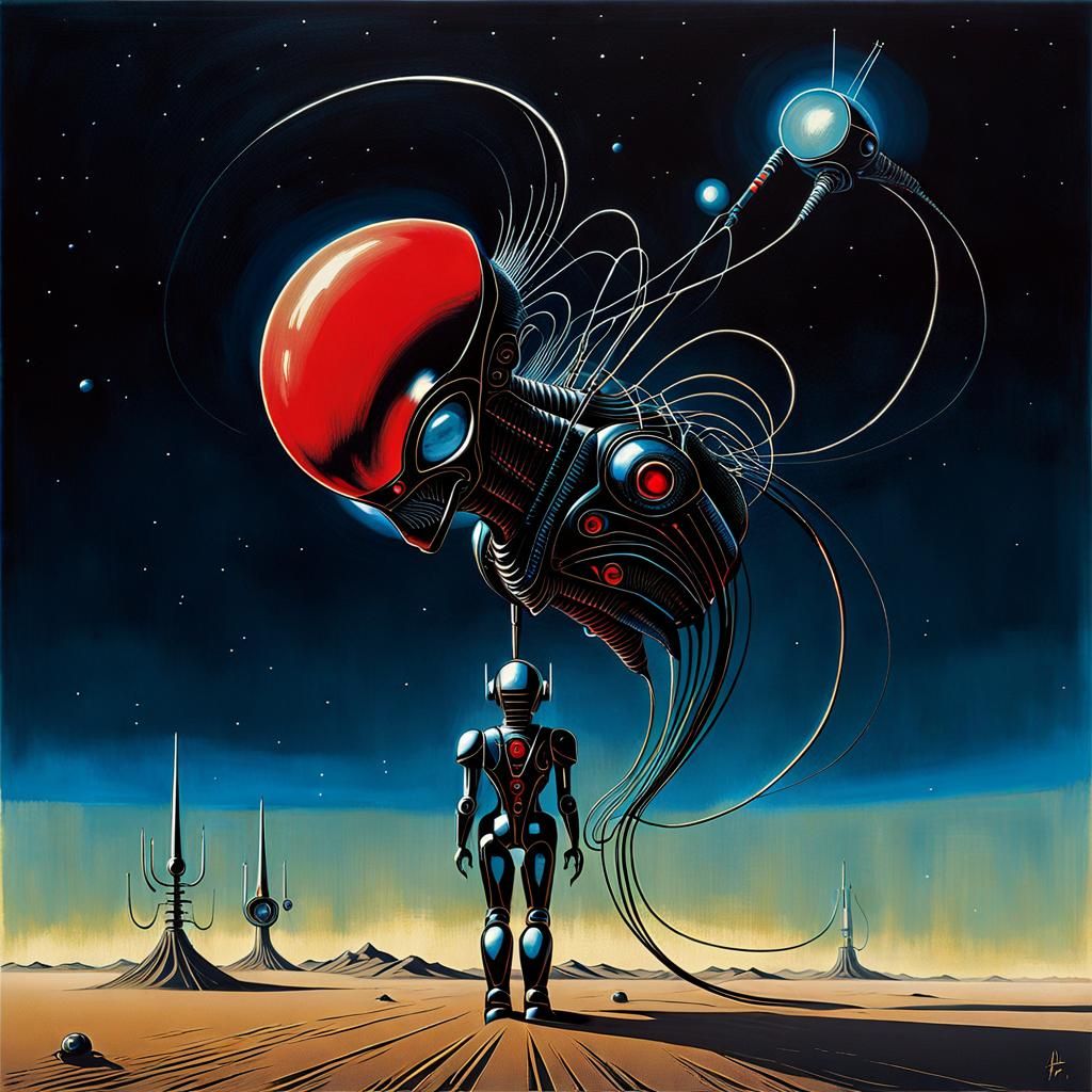 otherworldly glyphs art, alien robotics first contact, tubes and wires ...