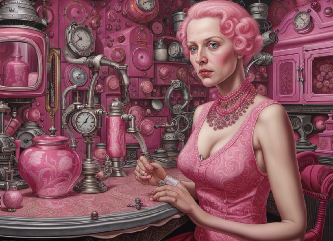 vivacious pink girl - AI Generated Artwork - NightCafe Creator