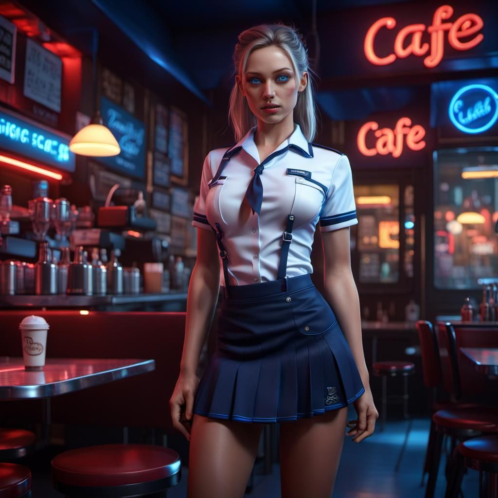 "Midnight Cafe" - AI Generated Artwork - NightCafe Creator
