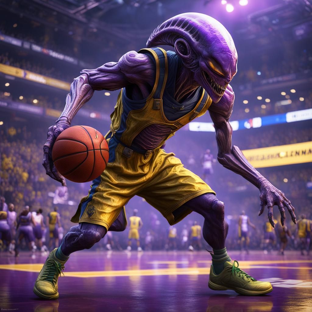 (alien_playing_basketball) - AI Generated Artwork - NightCafe Creator