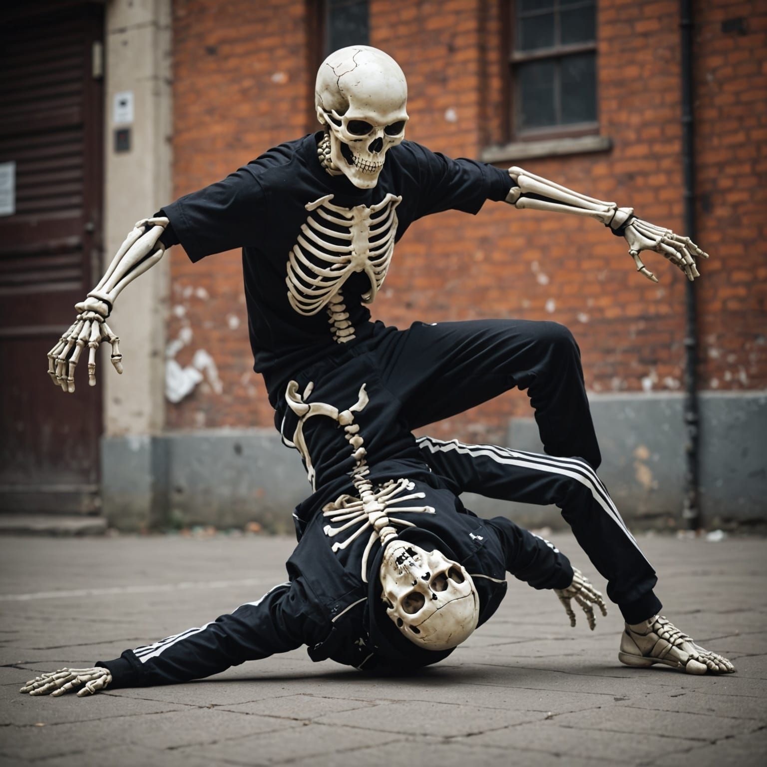 skeleton break dancing - Skeleton Breakdancer in Groovy Sty...