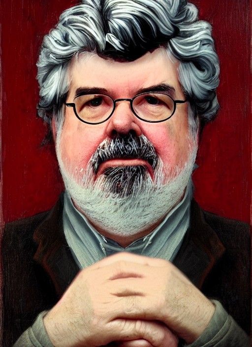 Connor Ratliff as "Retired Filmmaker George Lucas", in the style of ...