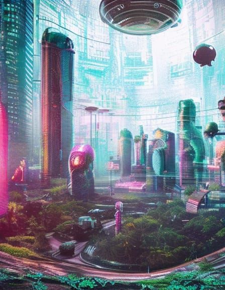 Alien city - AI Generated Artwork - NightCafe Creator