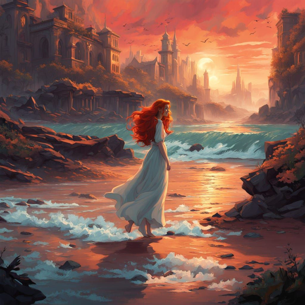 Surreal Disney-Inspired Beach Scene in Epic Cinema... - AI Art