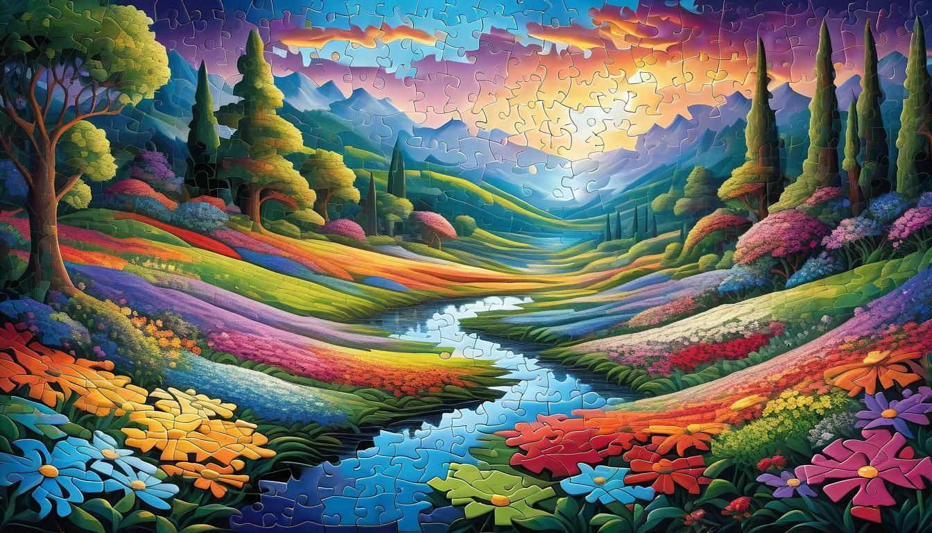 Puzzled, Jigsaw Puzzle,A magical, fantasy landscape as envisioned ...