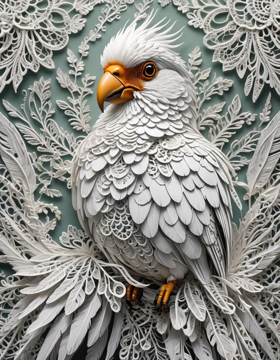 Tropical lace bird 3 - AI Generated Artwork - NightCafe Creator