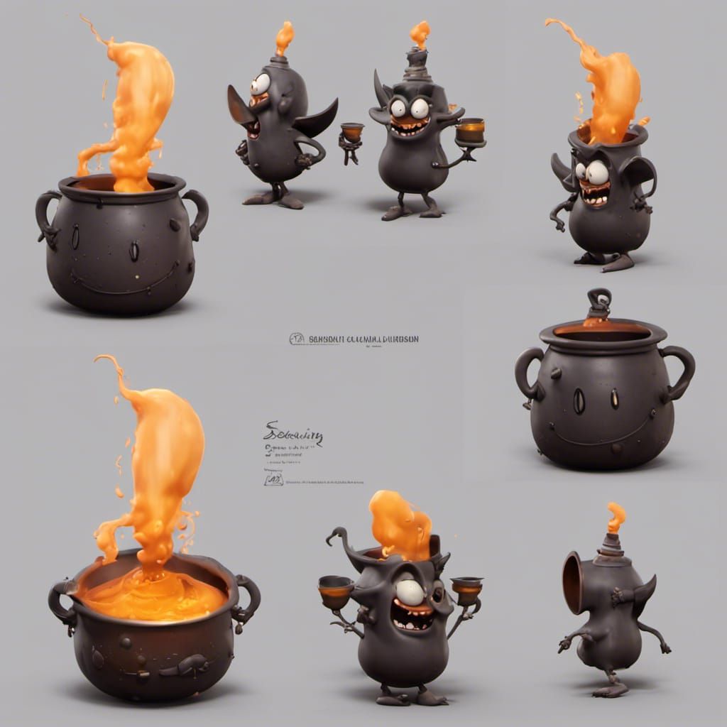 Cackling Cauldron Design Reference Sheet - AI Generated Artwork ...