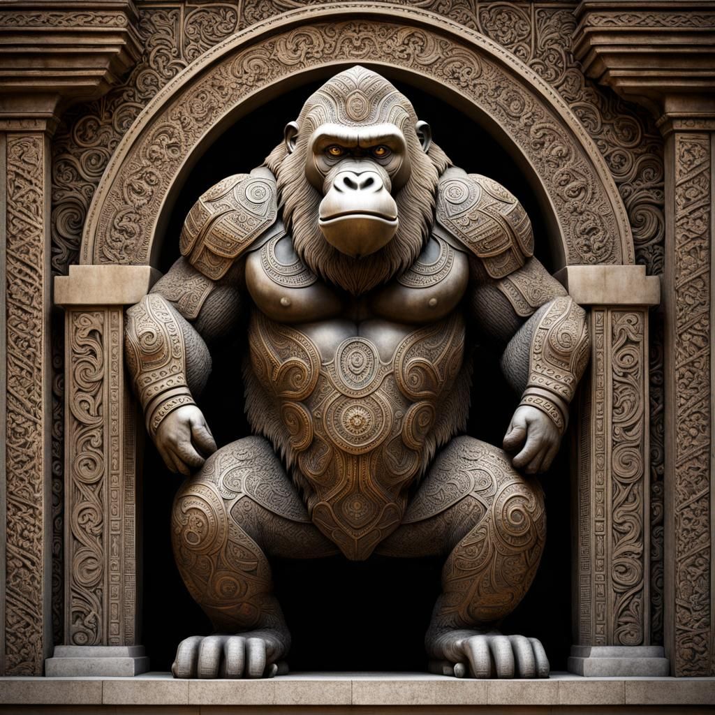 Statue of a Gorilla at the Vale of Souls - AI Generated Artwork ...