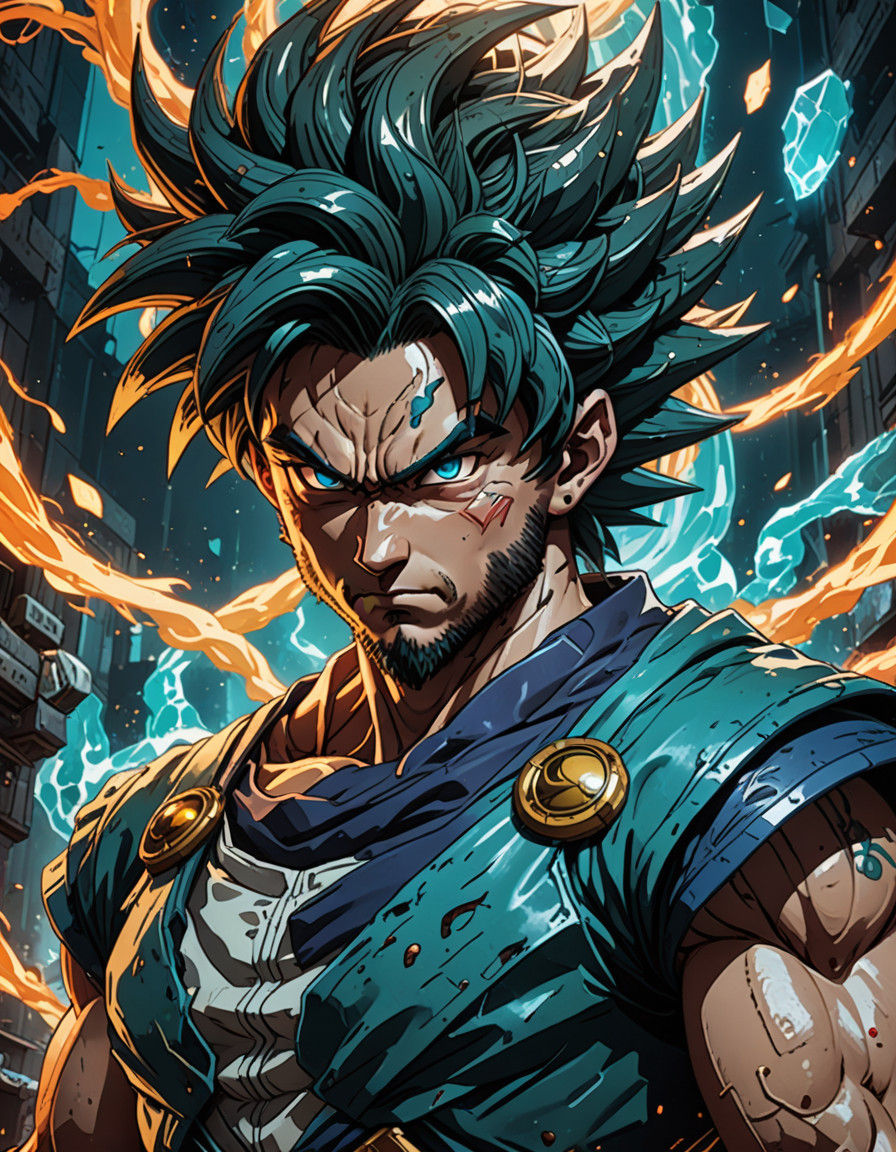 dragon ball z style: white7fang powering up 8k resolution concept art ...