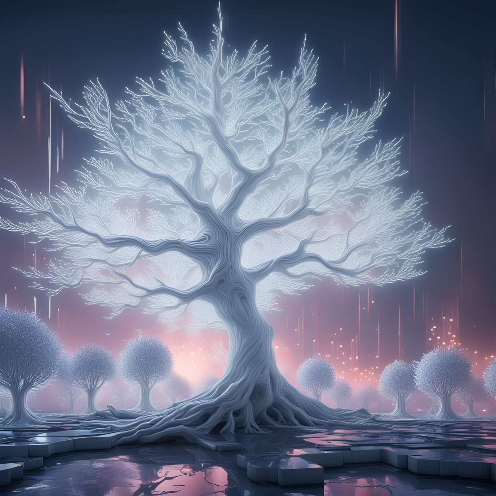 Moonlit Tree - AI Generated Artwork - NightCafe Creator