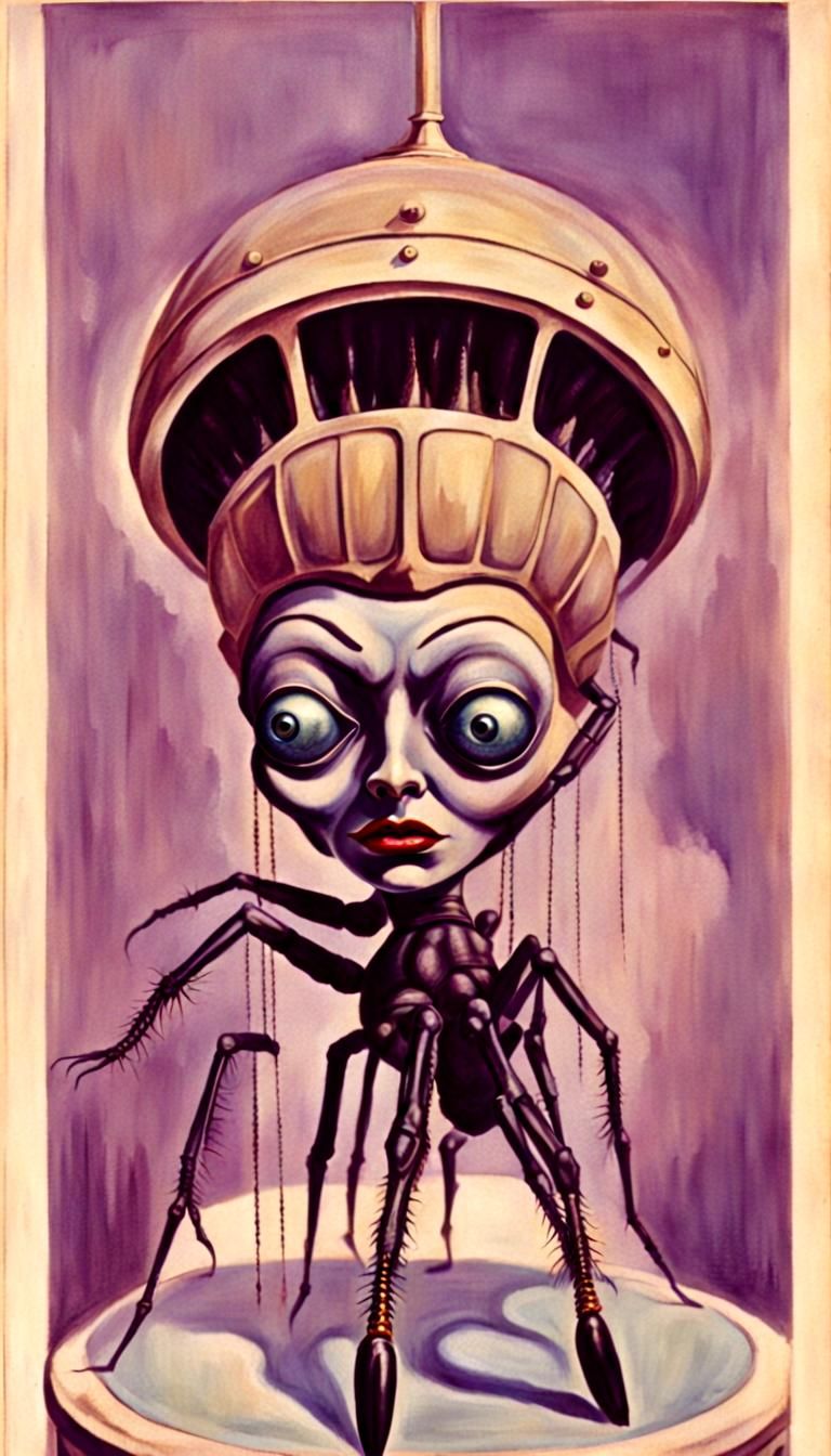 Amazing Insect Lady circa 1962 - AI Generated Artwork - NightCafe Creator