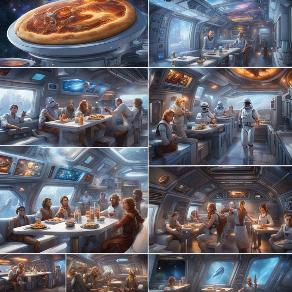 16k resolution, art by George Lucas, Star Wars themed food truck ...