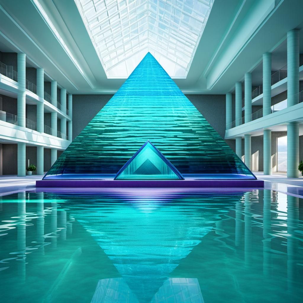 Pyramid In A Pool - AI Generated Artwork - NightCafe Creator