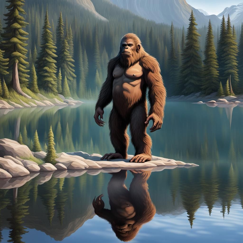 Reflections: Bigfoot - AI Generated Artwork - NightCafe Creator