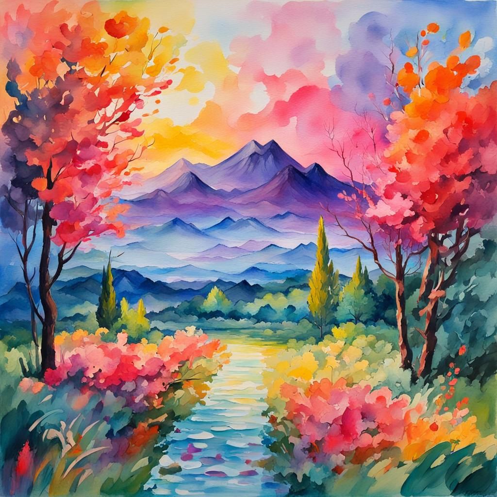 Vibrant colors and gradients - AI Generated Artwork - NightCafe Creator