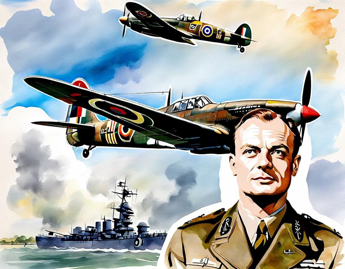 Douglas Bader, WWII flying ace, and his 'kite' - AI Generated Artwork ...