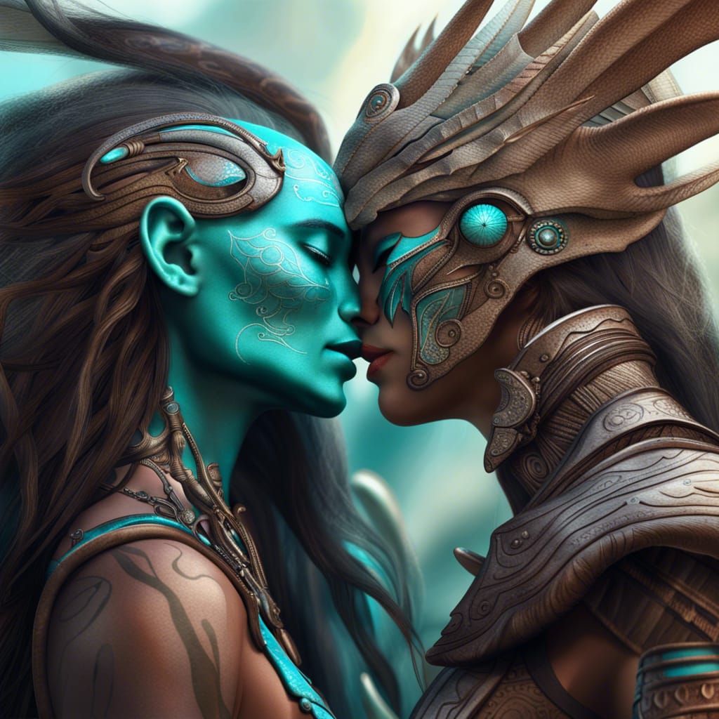 Alien Romance - AI Generated Artwork - NightCafe Creator