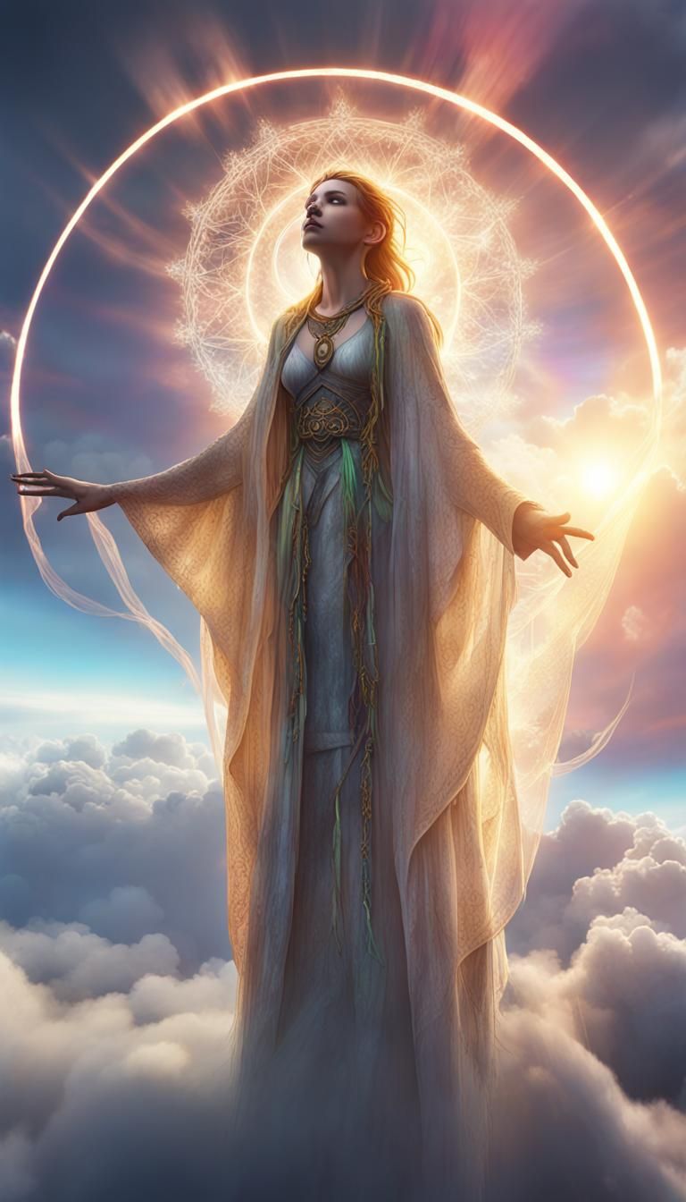 suspended among the clouds, Dynamic pose, Veil, prismatic solar angel ...