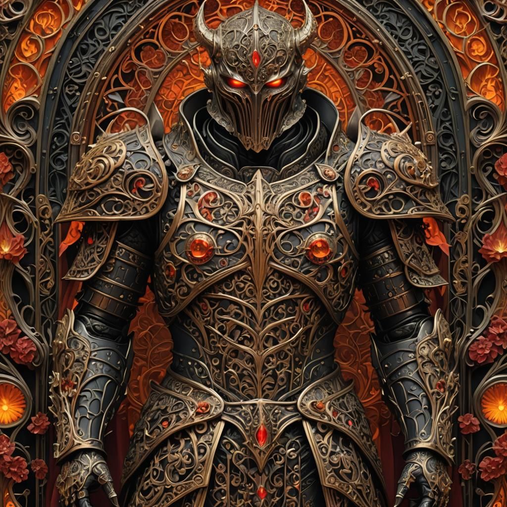Hell Knight, STYLE: art Nouveau - AI Generated Artwork - NightCafe Creator