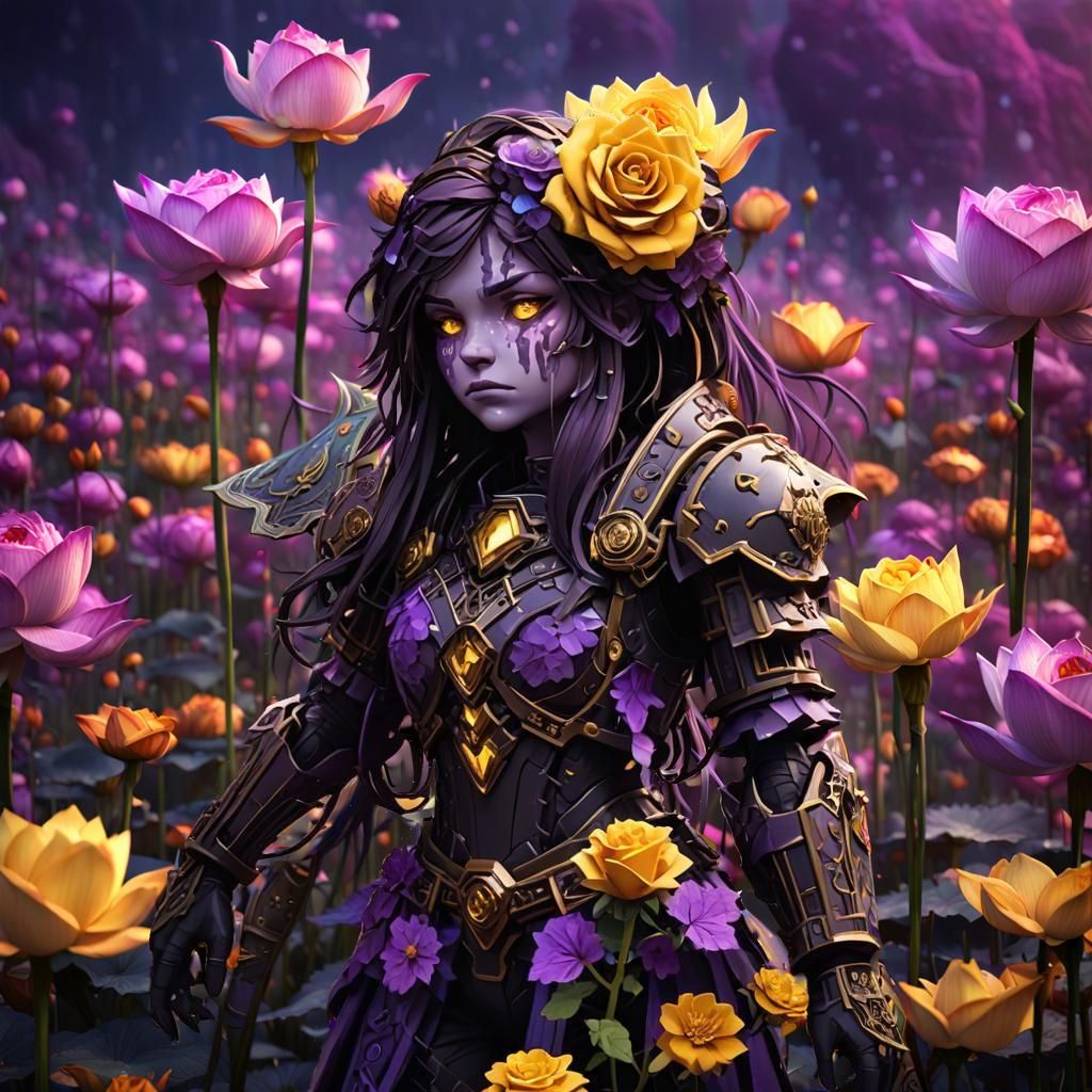 Lich Alchemist guarding her flower grove. - AI Generated Artwork - NightCafe Creator