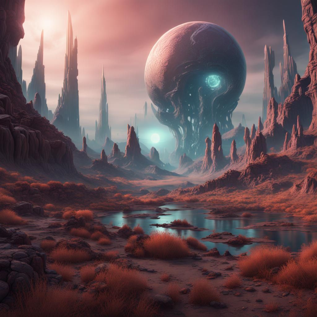 A alien world - AI Generated Artwork - NightCafe Creator