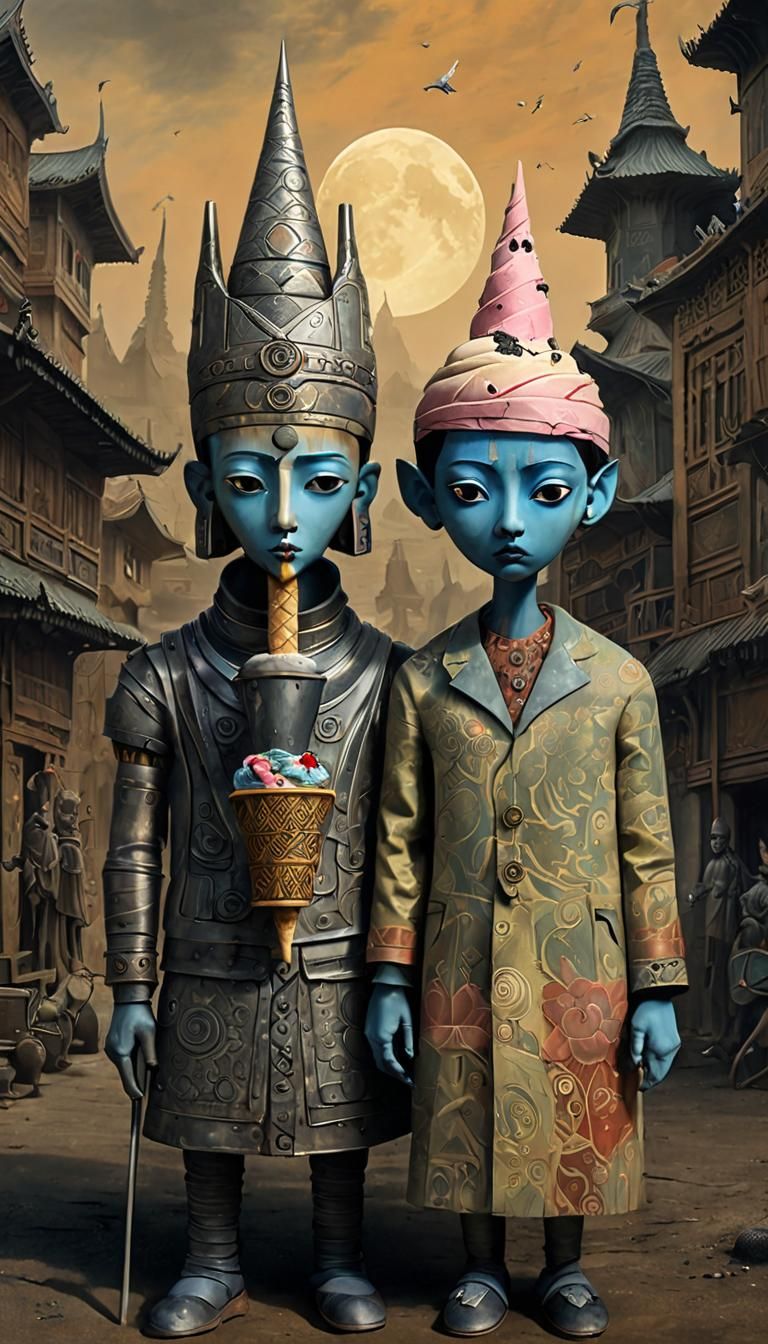 Cyborg Goddess in a Moody, Watercolor-Inspired Dre... - AI Art