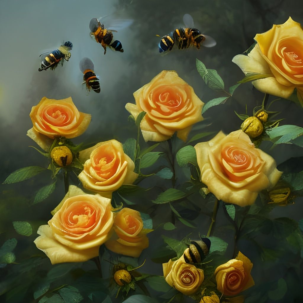 Honey Bees - AI Generated Artwork - NightCafe Creator