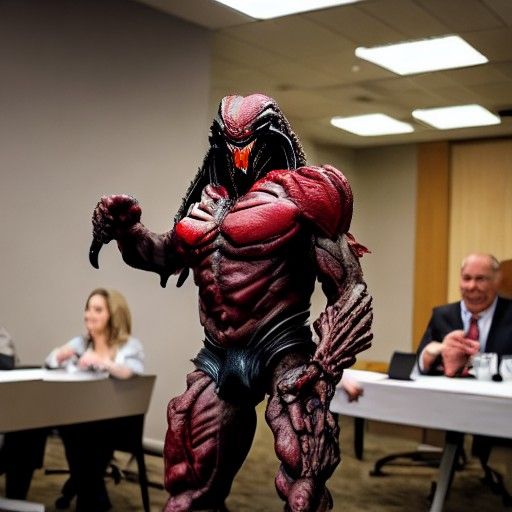 The Predator at a business meeting - AI Generated Artwork - NightCafe ...