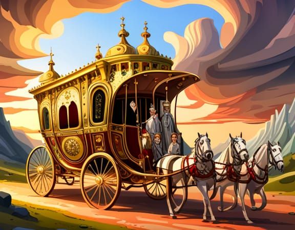 Steampunk royal coronation coach - AI Generated Artwork - NightCafe Creator