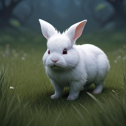 Albino rabbit - AI Generated Artwork - NightCafe Creator