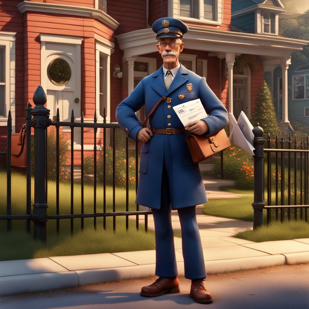 Mailman in uniform. - AI Generated Artwork - NightCafe Creator