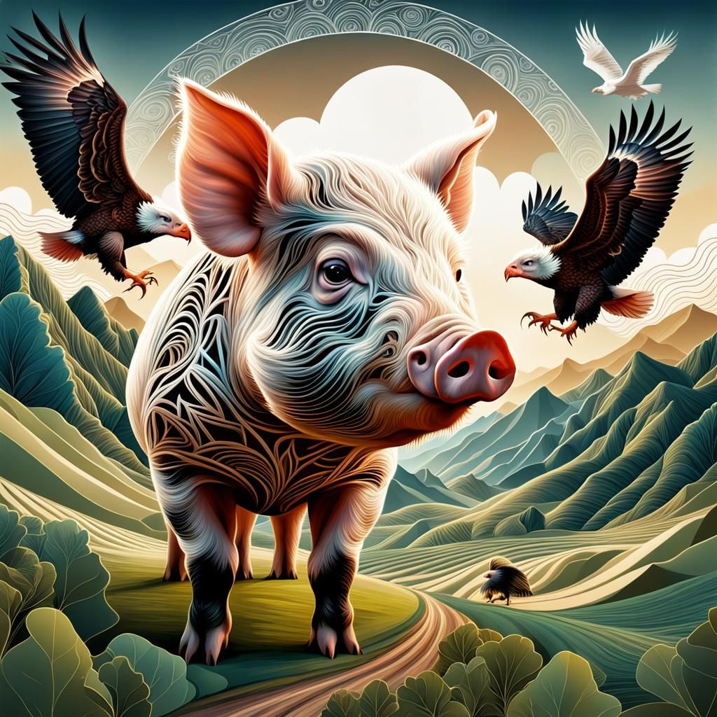 A Pigs Farm Life. - AI Generated Artwork - NightCafe Creator
