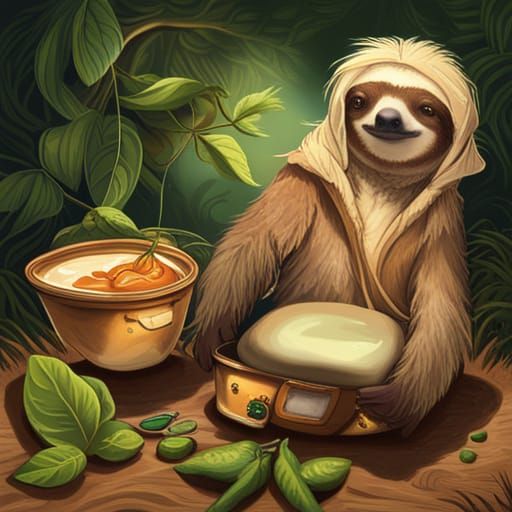 Mr. Sloth Grows that Good Stuff - AI Generated Artwork - NightCafe Creator