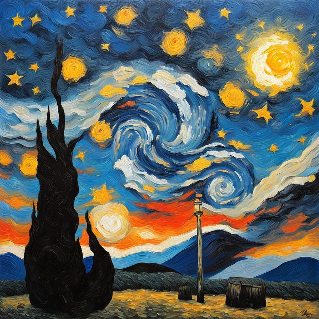 starry night - AI Generated Artwork - NightCafe Creator