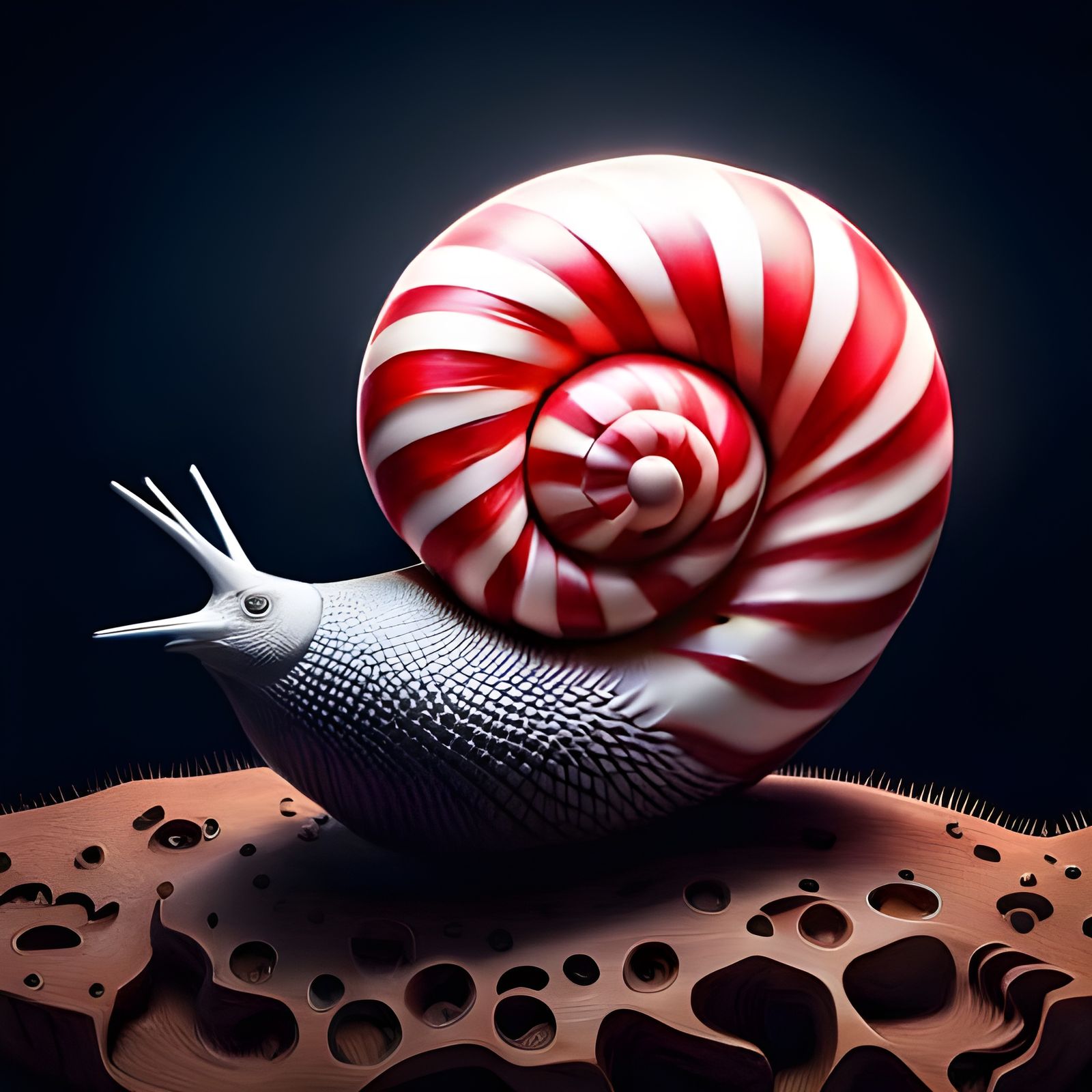 The candy cane snail - AI Generated Artwork - NightCafe Creator